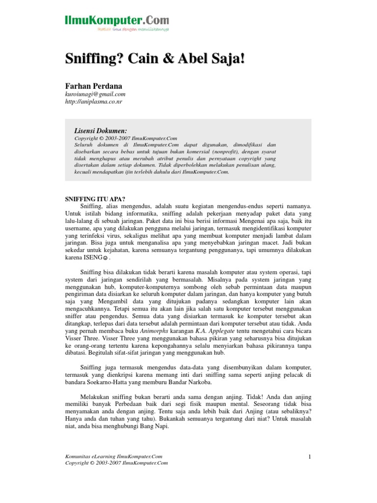 Cara Sniffing | PDF | Karier & Perkembangan