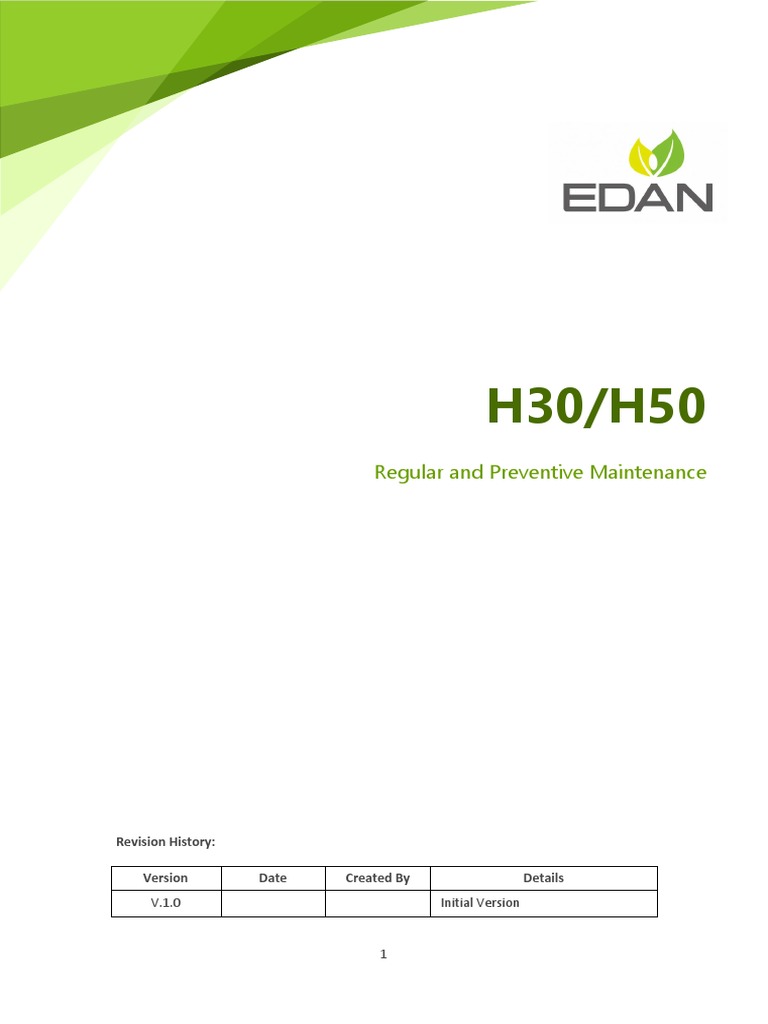 Edan H30 Service Manual Overview | PDF | Bleach | Disinfectant
