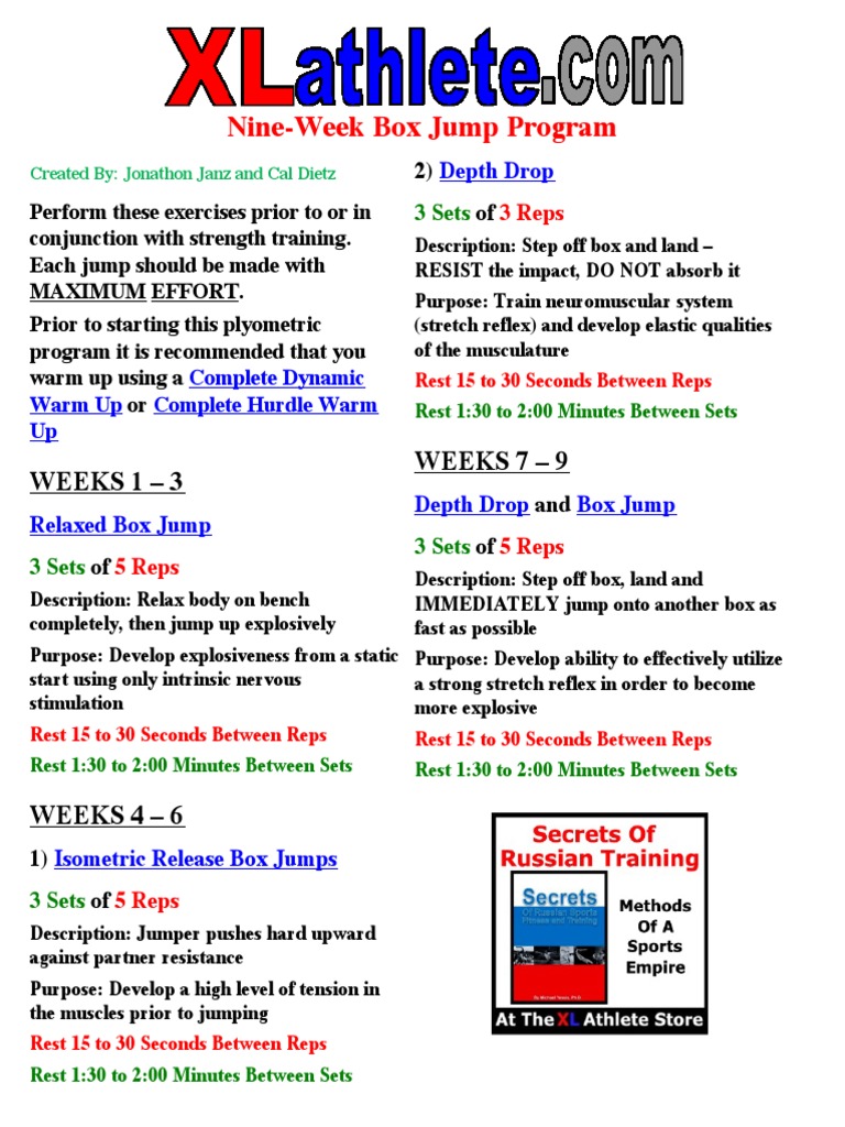 Nine Week Box Jump Program For Sport | PDF