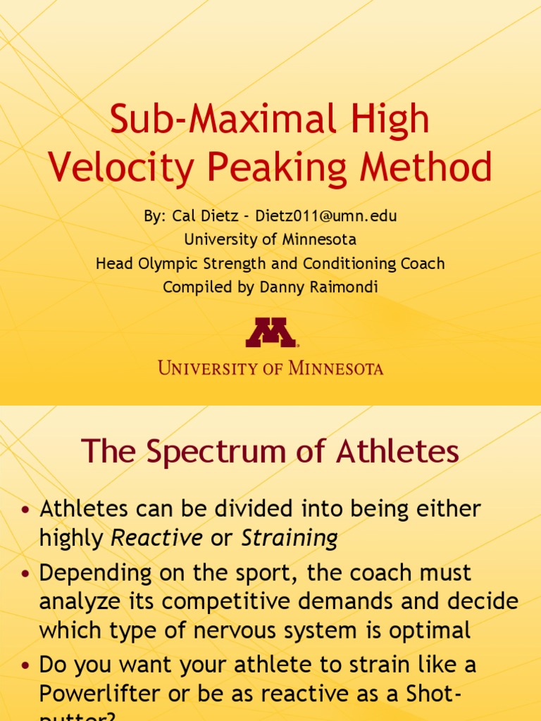 Sub - Maximal - High - Velocity - Peaking - Method - Revised Afsm | PDF ...