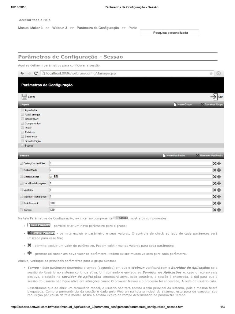 Configurações Avançadas Webrun | PDF