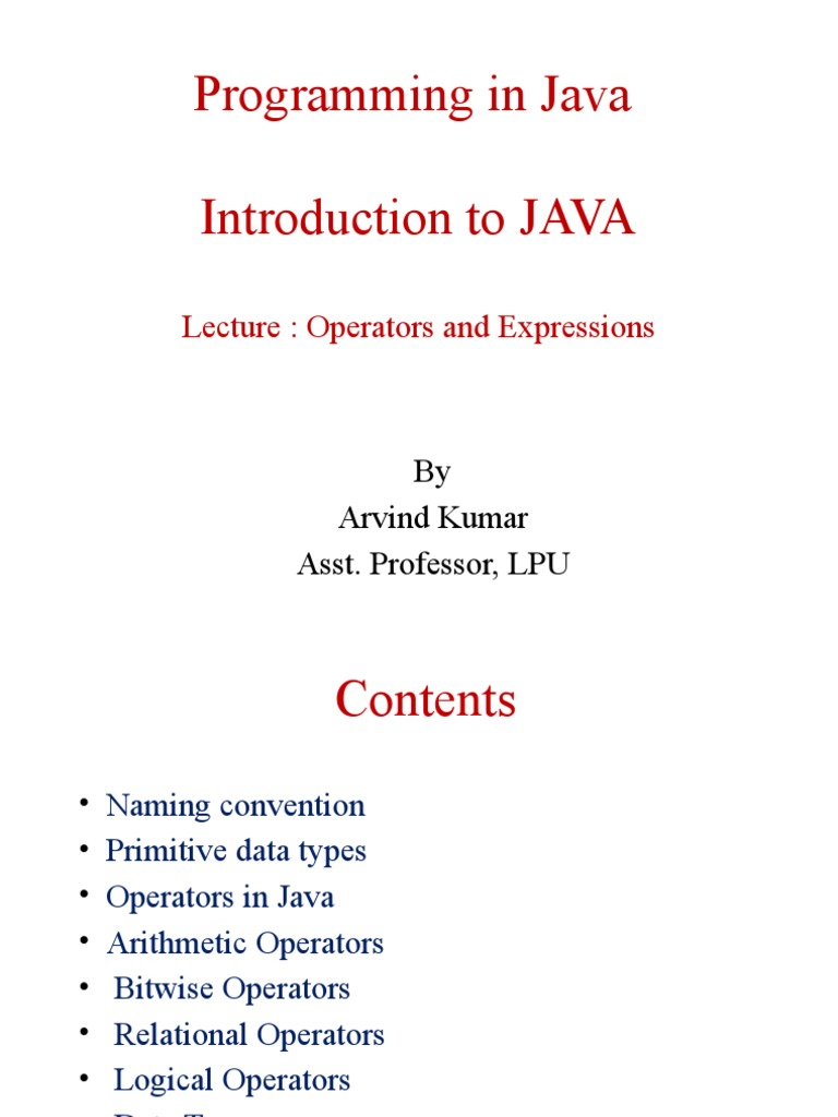 Operators | PDF | Integer (Computer Science) | Computer Programming Operators | PDF | Integer (Computer Science) | Computer Programming