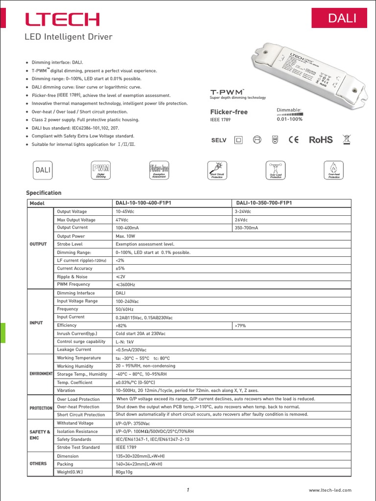 Ltech Dali-10-350-700-F1p1 | PDF