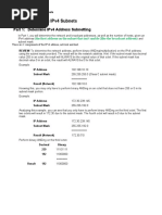 11.6.6 Lab - Calculate IPv4 Subnets | PDF | Ip Address | Wide Area Network