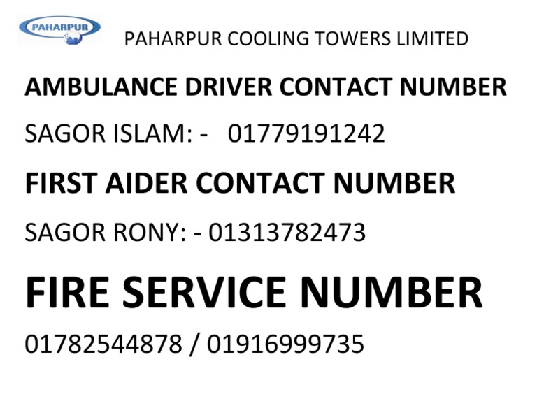 Ambulance Driver Contact: Sagor Islam | PDF