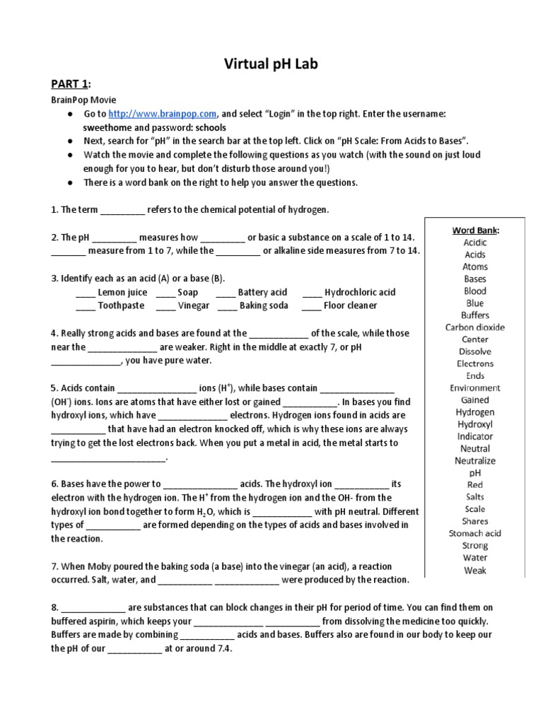 Lab - PH - Virtual | PDF | Ph | Acid
