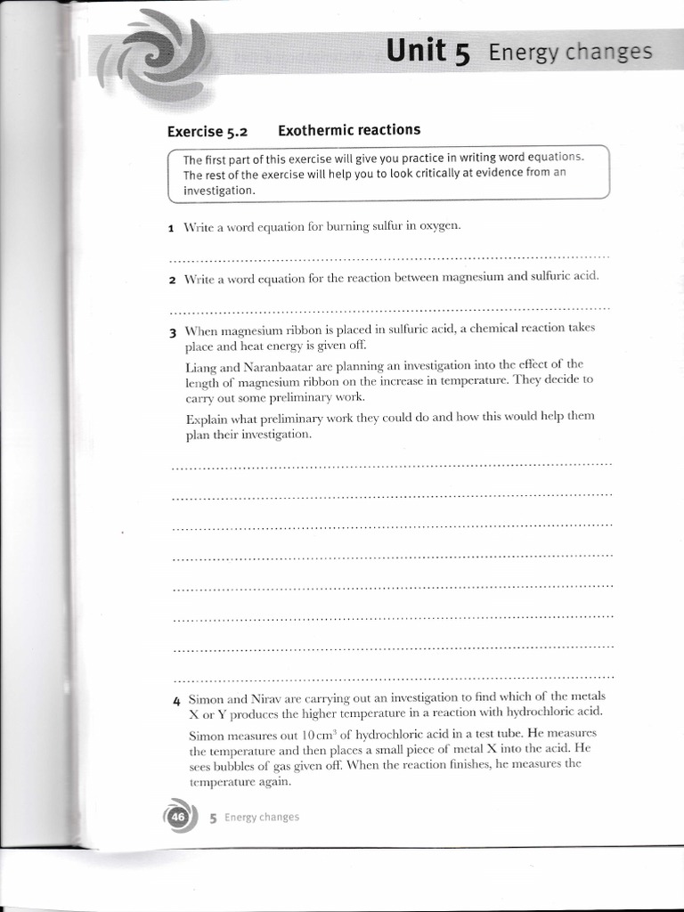 Unit, 5: Changes | PDF | Chemical Reactions | Acid