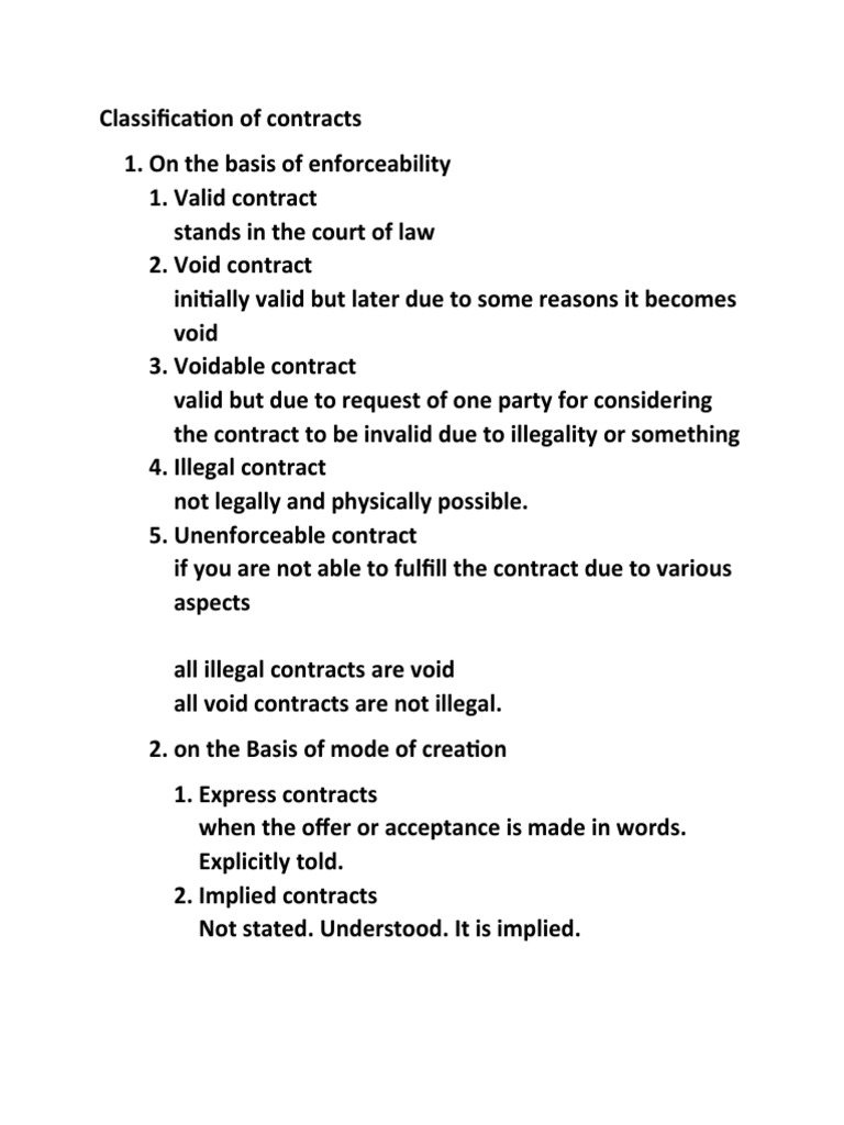 Classification of Contracts | PDF
