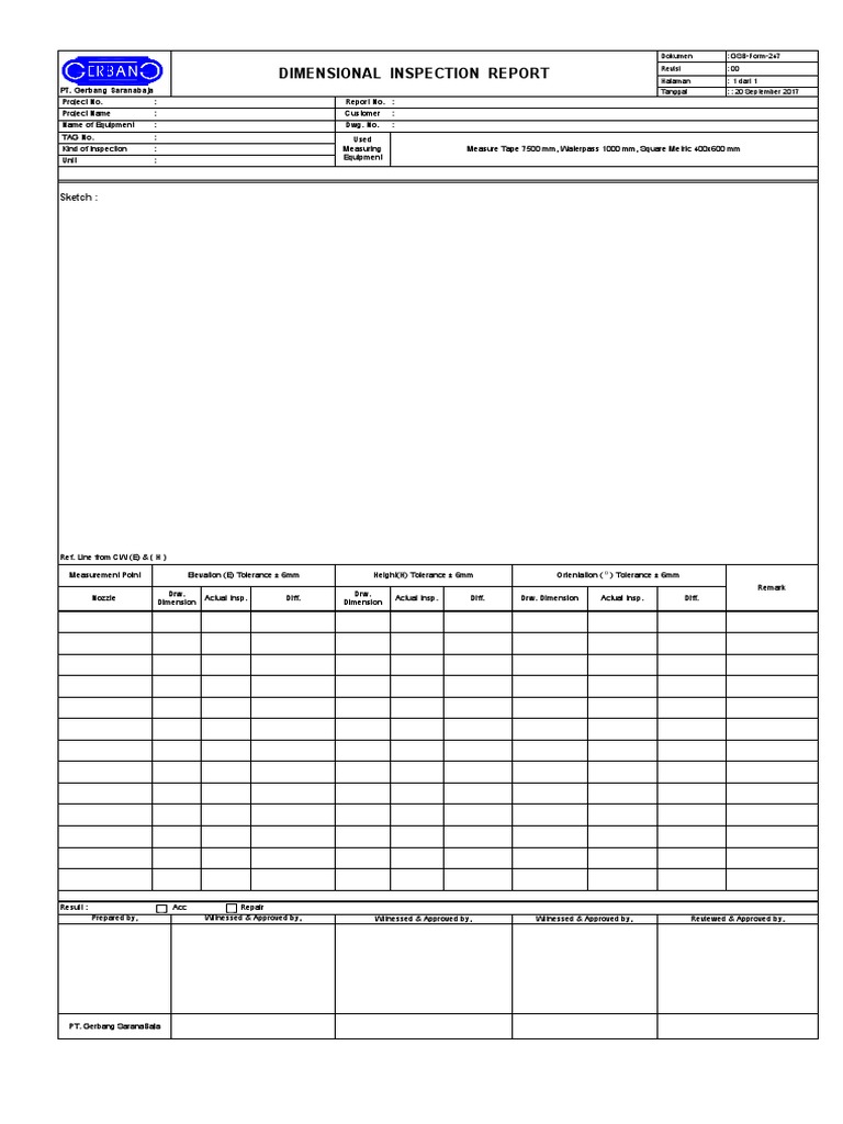 GSB-Form-247 Dimension Inspection Report (Nozzle) | PDF