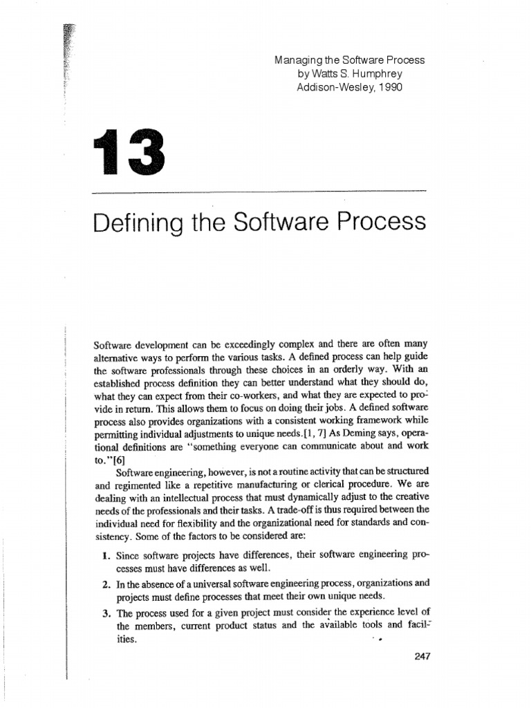 Managing The Software Process by Watts S. Humphrey Addison-Wesley, 1990 ...