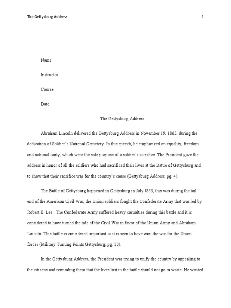 The Gettysburg Address | PDF | Battle Of Gettysburg | American Civil War
