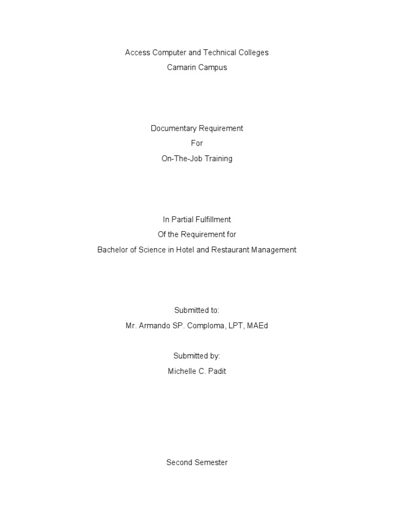 Portfolio For OJT | PDF | Tableware | Sales
