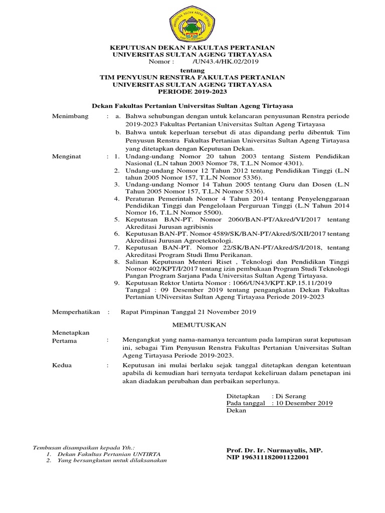 Tim Penyusun Renstra | PDF