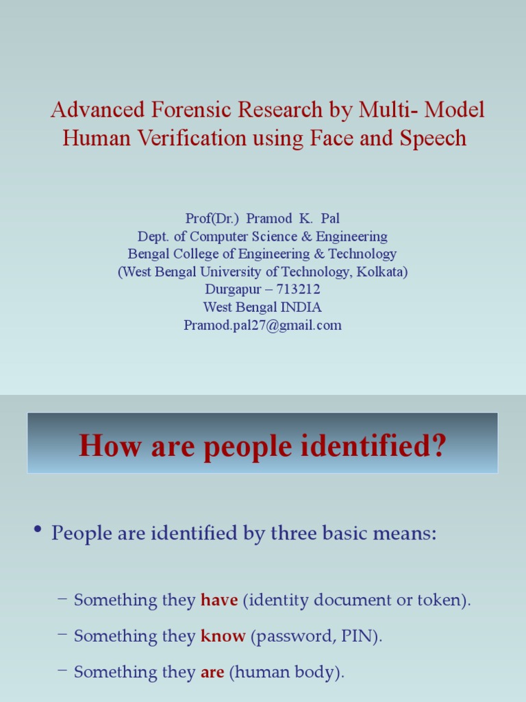 Advanced Forensic Research by Face Recognization Technology | PDF ...