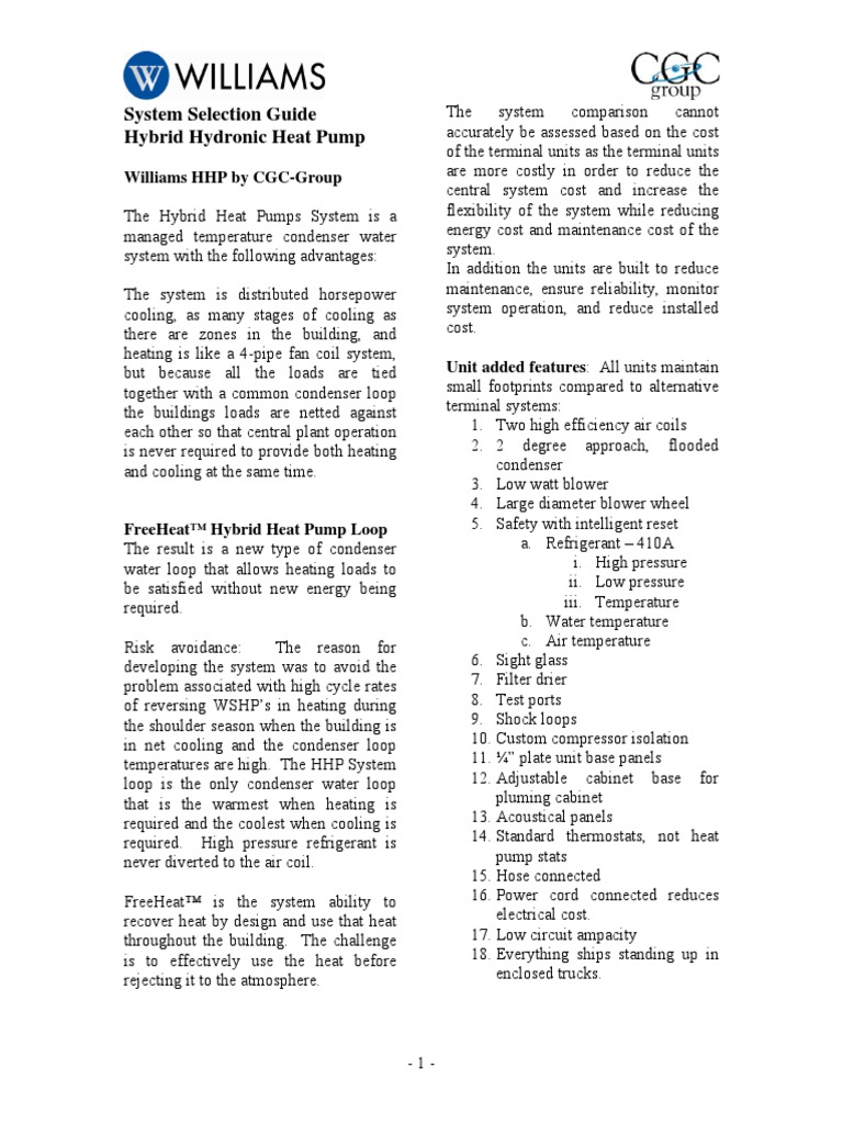 WSHP - Sizing Guide | PDF | Heat Pump | Air Conditioning