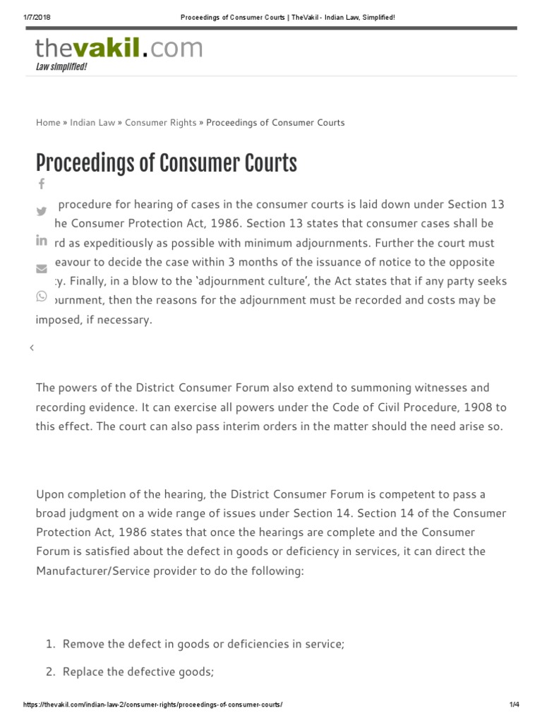 Proceedings of Consumer Courts | PDF | Contempt Of Court | Public Sphere
