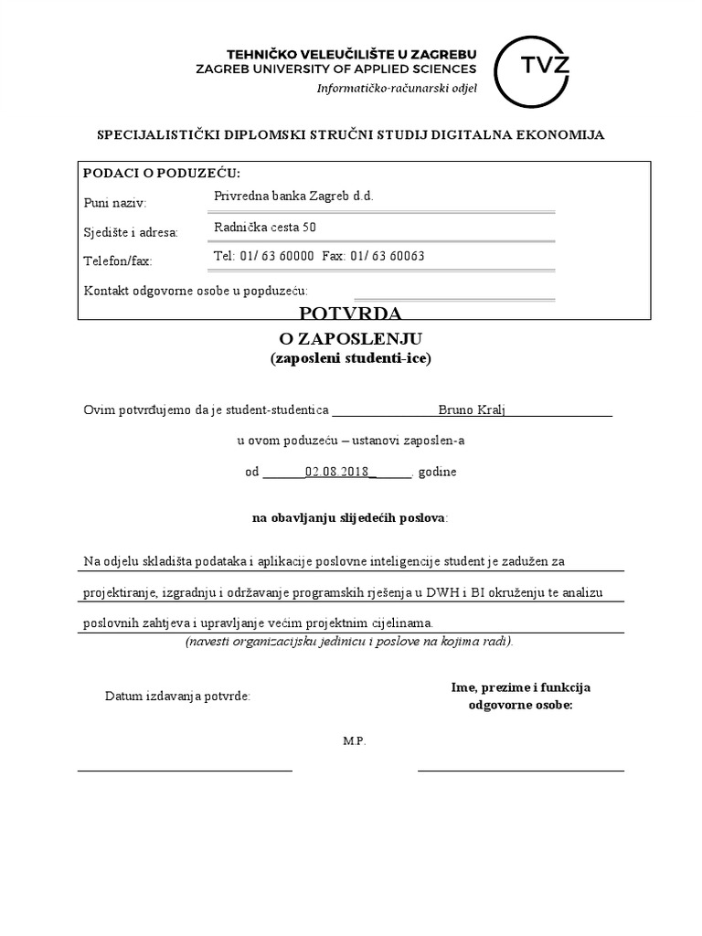 Radne Upute o Strucnoj Praksi - Specijalisticki Diplomski Strucni ...