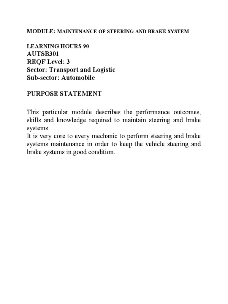 Steering and Braking System | PDF | Steering | Brake