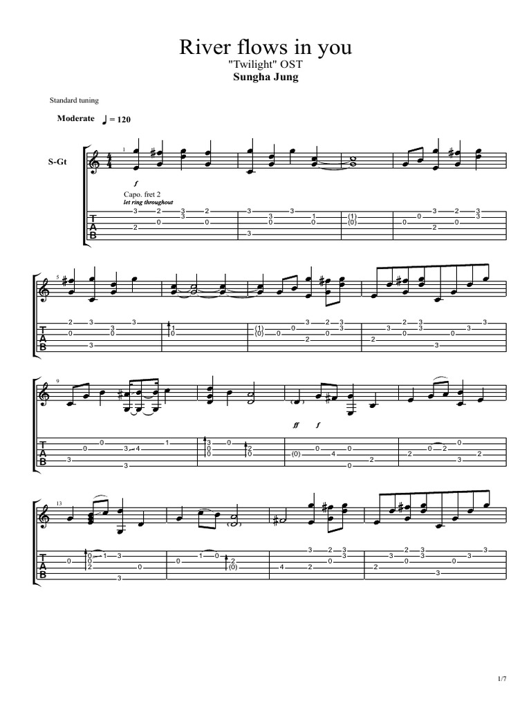 River Flows in You: "Twilight" OST Sungha Jung | PDF | String ...