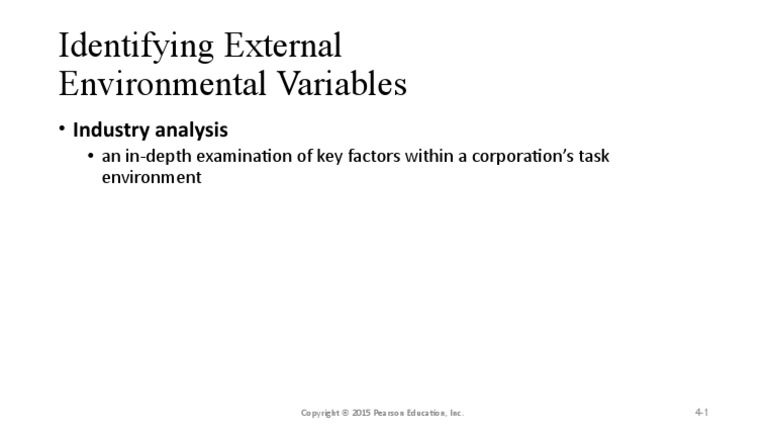 Identifying External Environmental Variables: - Industry Analysis | PDF ...