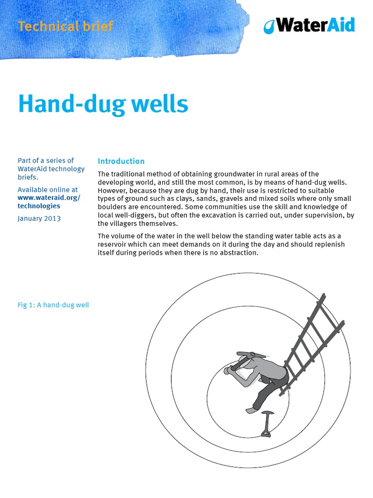 Hand-Dug Wells: Design and Construction | PDF | Pump | Dam