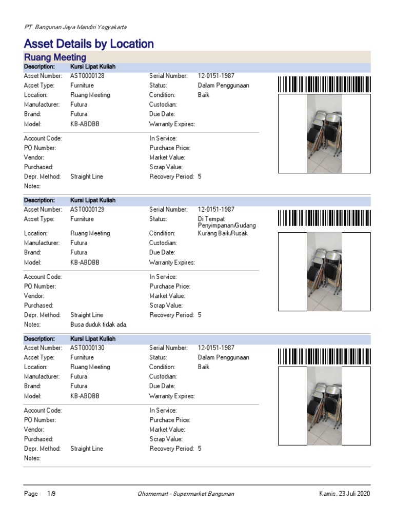 Asset Inventory for Ruang Meeting | PDF | Corporations | Market (Economics)