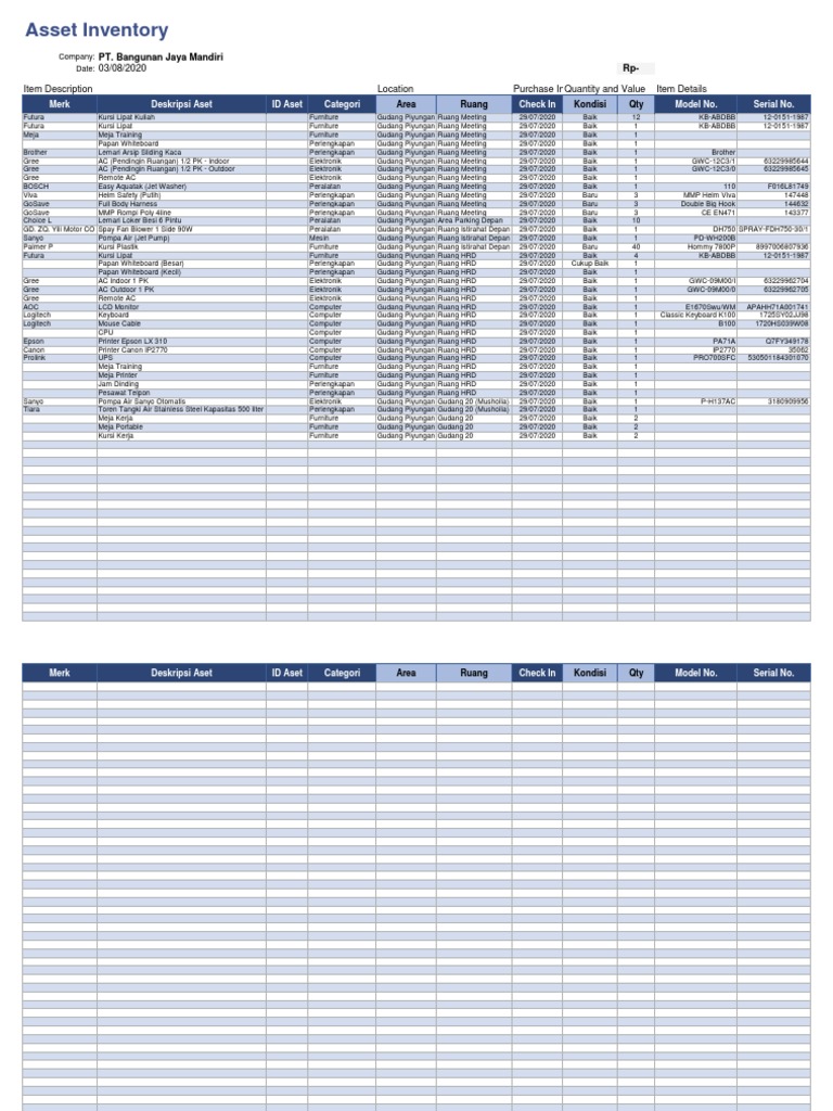 Asset Tracking Template PDF | PDF