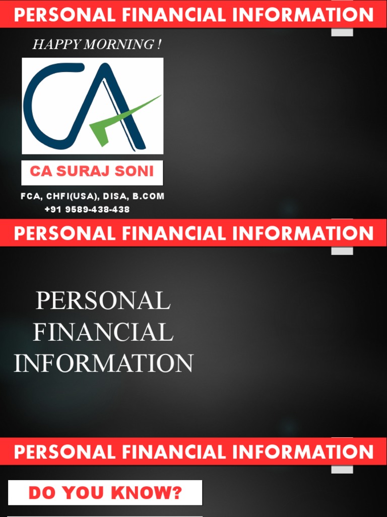 Financial Information Guide by CA Suraj Soni | PDF | Banks | Identity ...