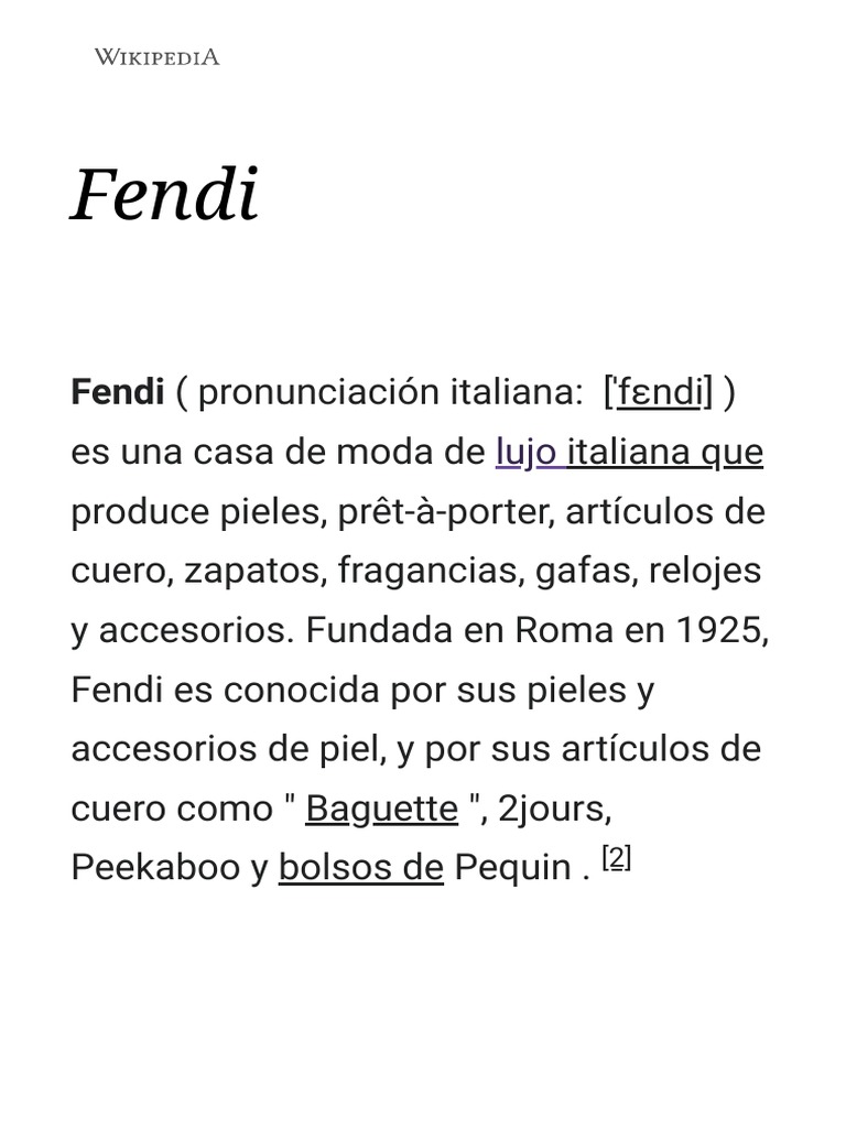 Fendi - Wikipedia | PDF | Moda | Business