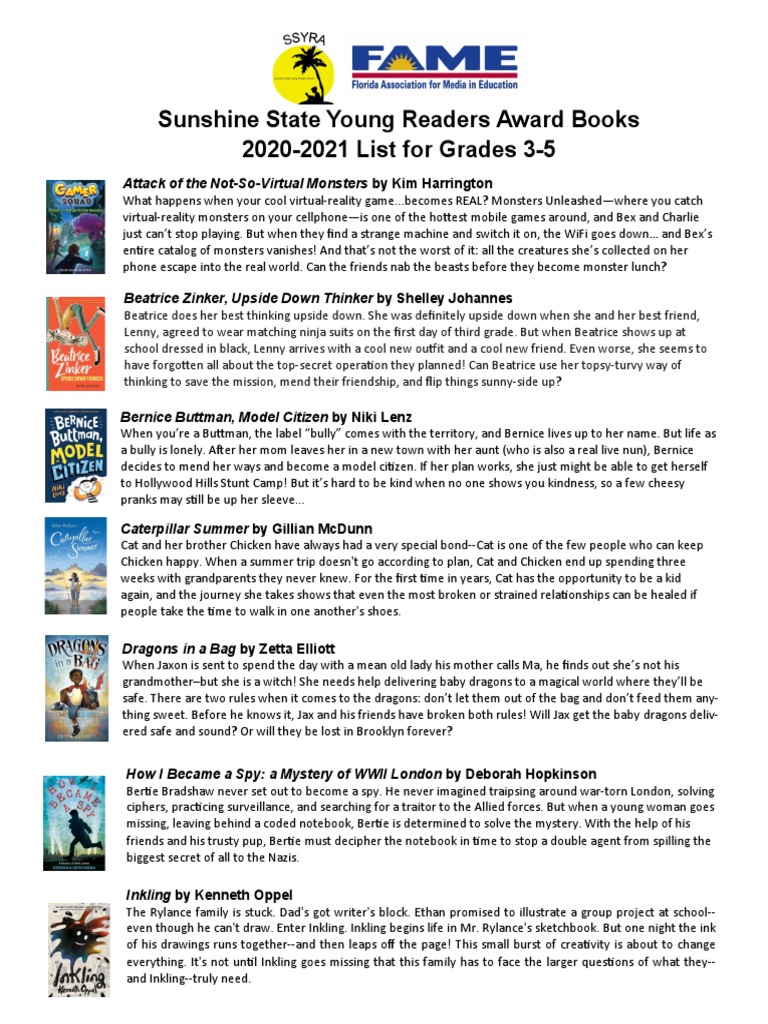 2020-2021 Sunshine State Young Readers | PDF