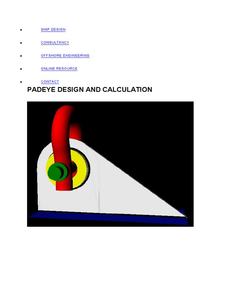Padeye Design and Calculation | PDF | Bending | Engineering Tolerance
