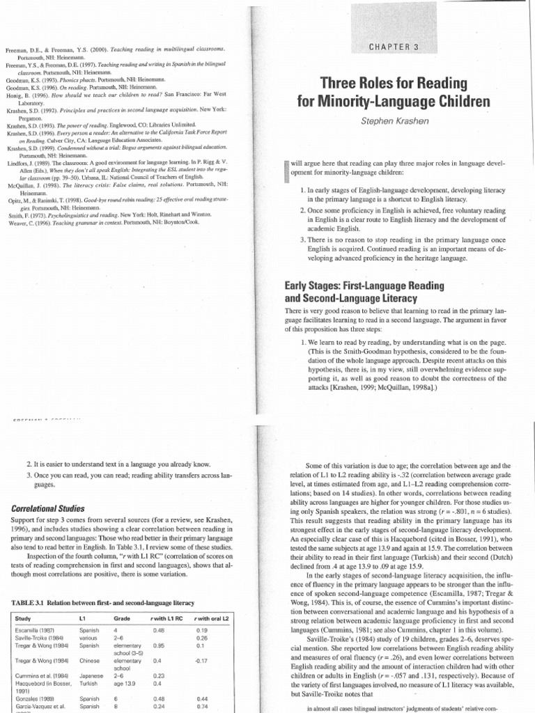 Krashen (2003) | PDF | Second Language | Reading (Process)