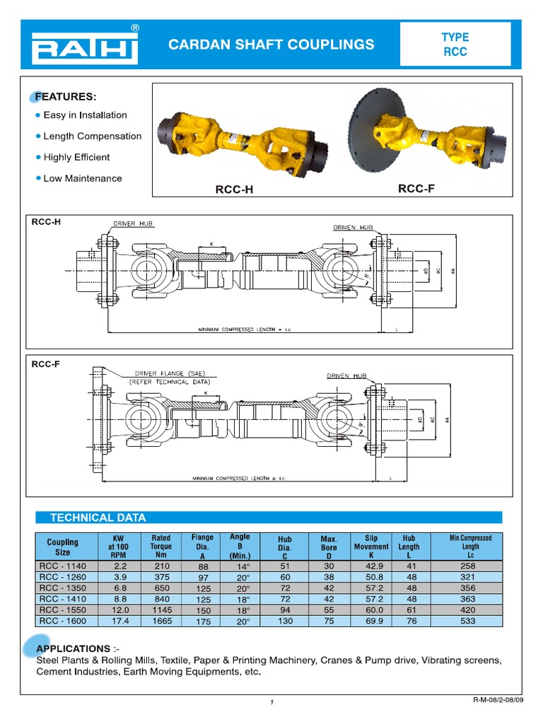 Cardan Shaft Couplings | PDF