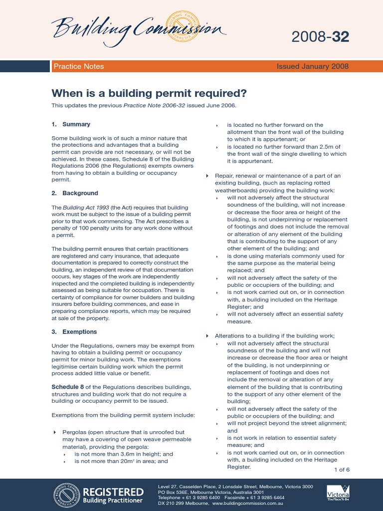 When Is A Building Permit Required?: Practice Notes | PDF | Building ...