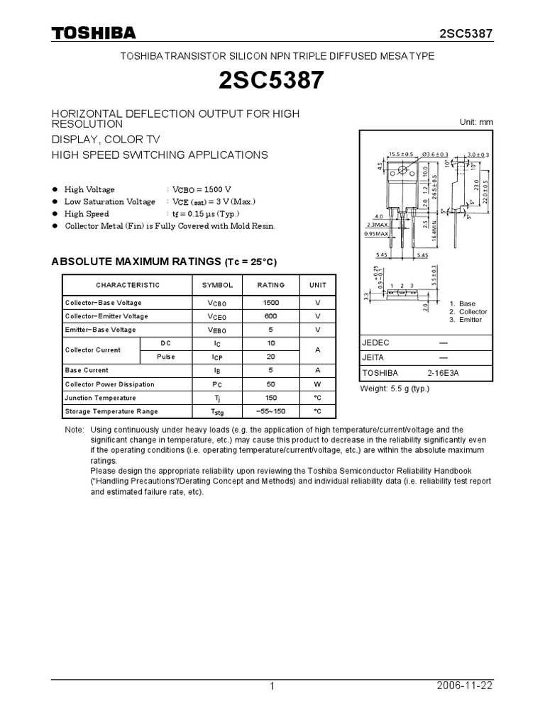 2SC5387 PDF | PDF | Reliability Engineering | Safety