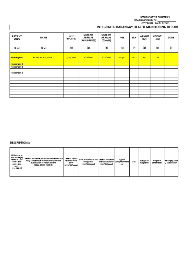 Barangay Monitoring Tool | PDF | Asthma | Public Health
