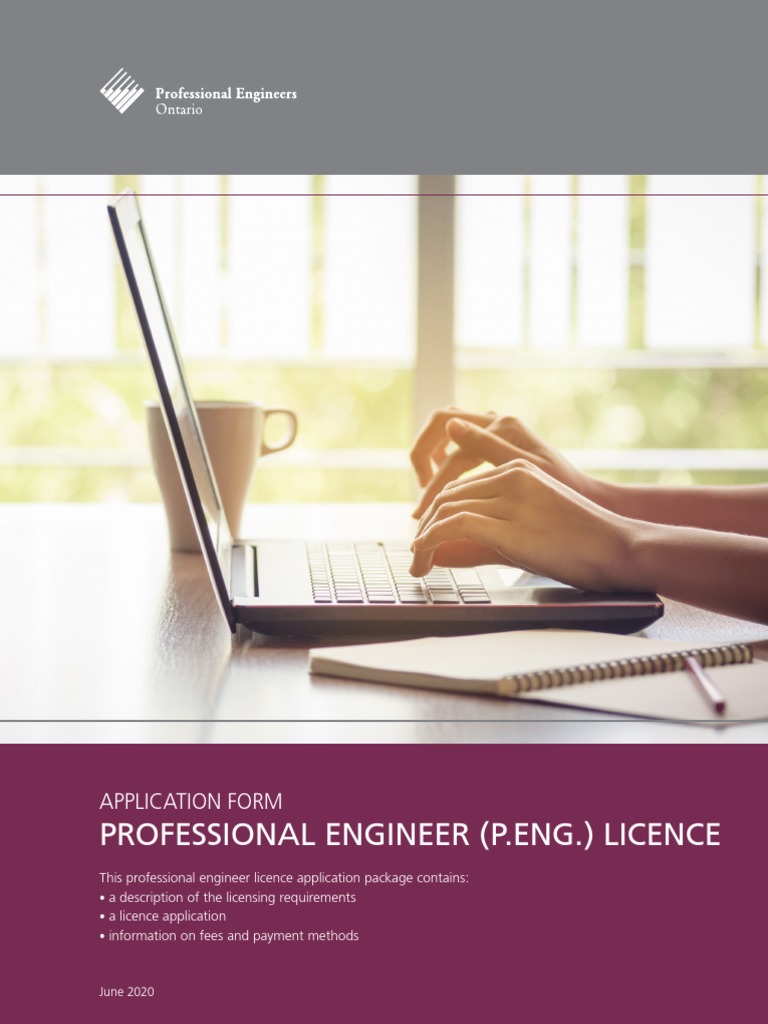 Professional Engineer (P.Eng.) Licence: Application Form | PDF ...