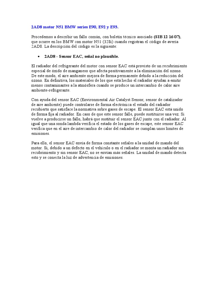 Motor N51 2AD8 | PDF | Radiador | Energía y recursos