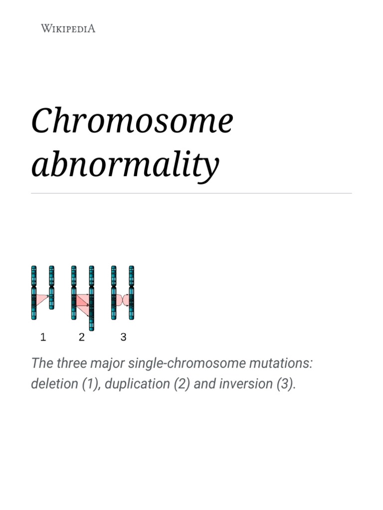 Chromosome Abnormality - Wikipedia | PDF | Biological Processes | Biology