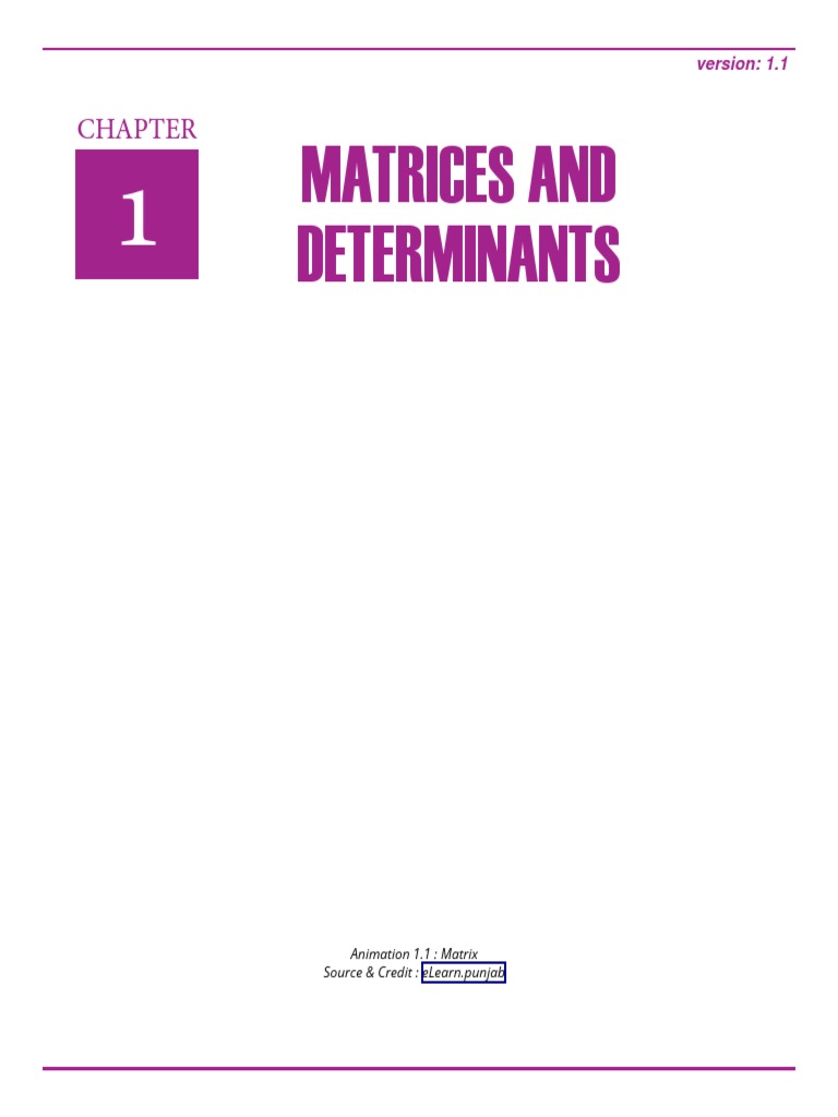 Matrices and Determinants: Animation 1.1: Matrix Source & Credit ...