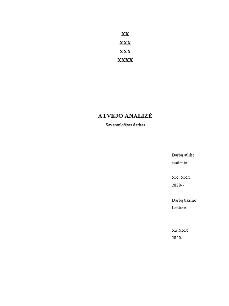 Atvejo Analize-2020m. | PDF