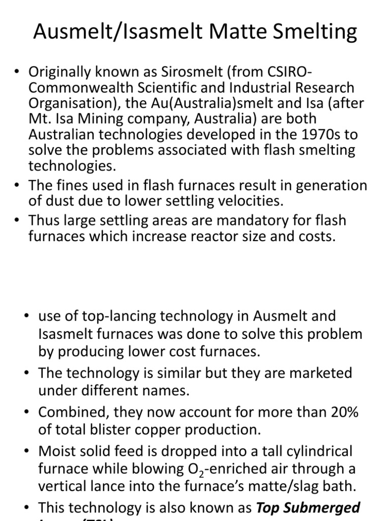 Ausmelt Matte Smelting PDF | PDF | Industrial Processes | Procedural ...