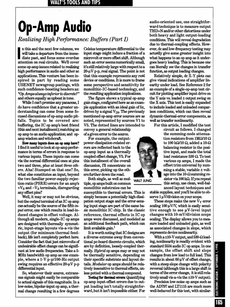 Op-Amp Audio I: Realizing High Perf Nce: Buffers (Part | PDF ...