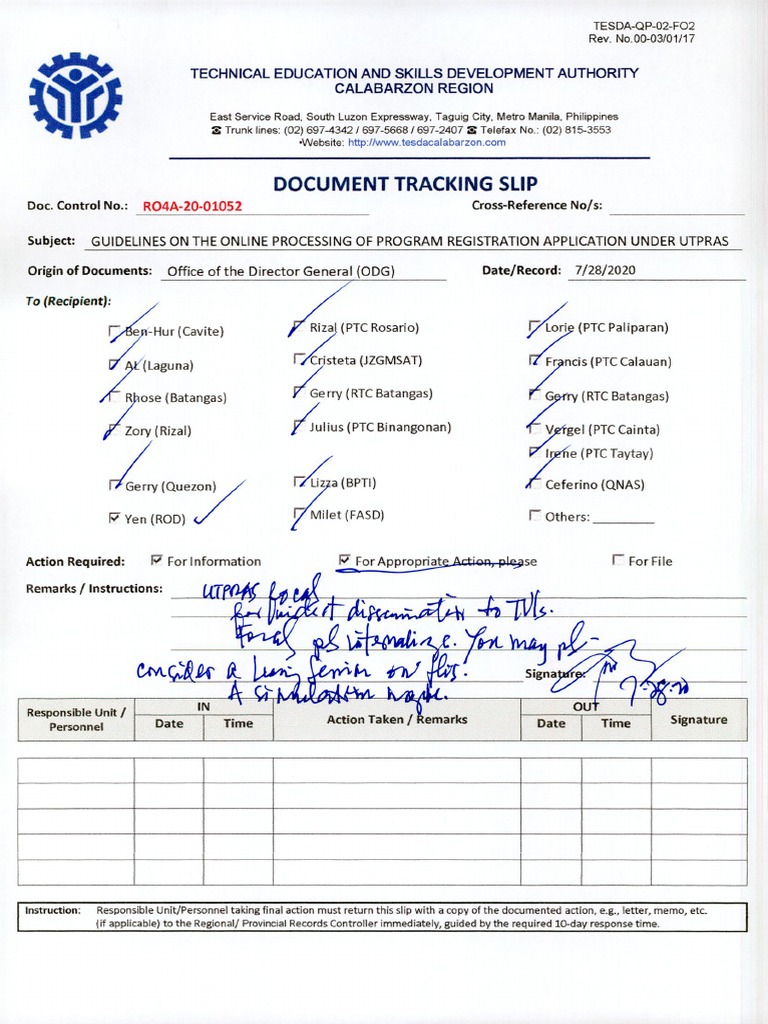 2020TESDA IG UTPRAS Online Processing PDF | PDF | Educational ...