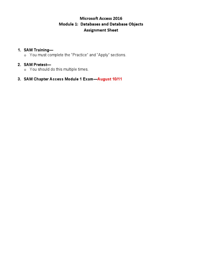 Module 1 Assignment Sheet Pdf
