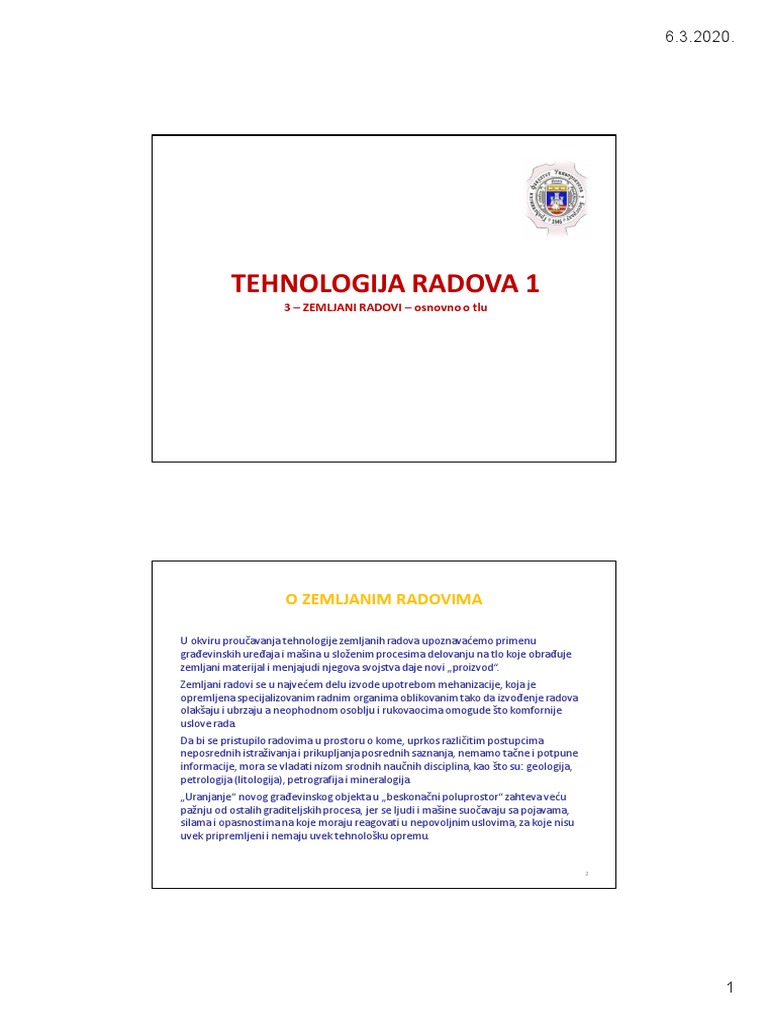 3 - Zemljani Radovi 1 - Osnovno o Tlu - Unlocked | PDF