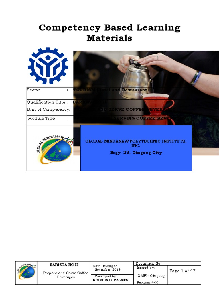 Competency Based Learning Materials: Brgy. 23, Gingoog City | PDF | Coffee | Drink