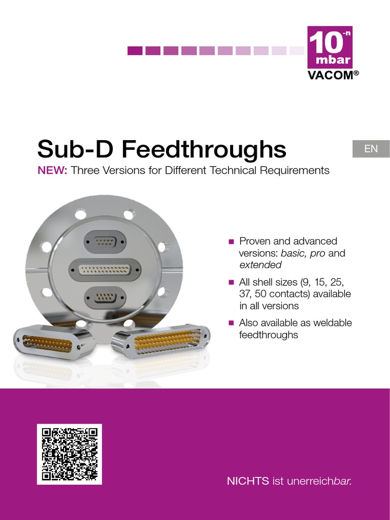 Sub-D Feedthroughs: Three Versions For Different Technical Requirements ...