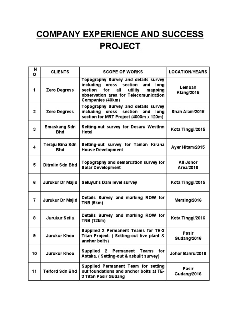 Company Experience and Success Project | PDF | Nature
