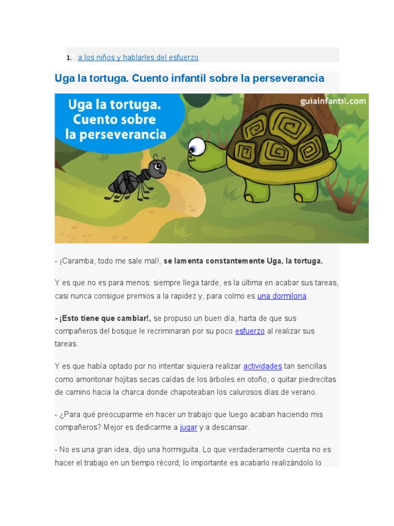 Cuento Sobre La Perseverancia | PDF